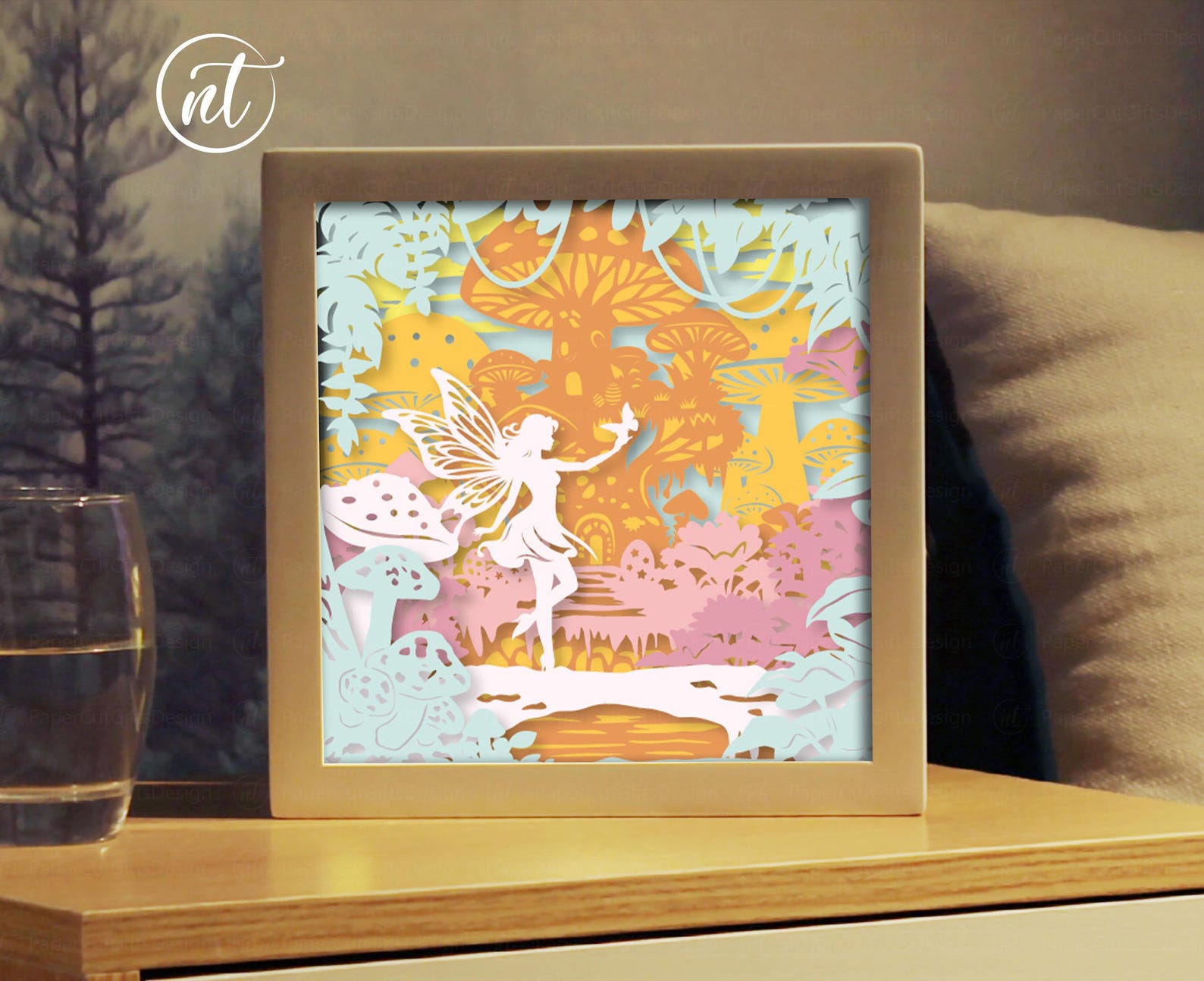 Fairy Forest Lightbox Template, Paper Cut Shadow Box (svg, Pdf, Png ...