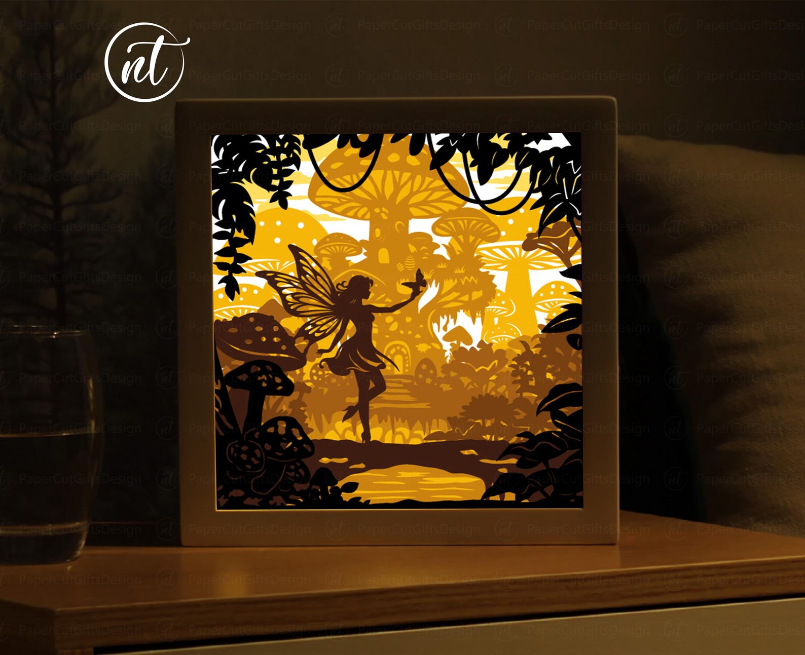 Fairy Forest Lightbox Template, Paper Cut Shadow Box (svg, Pdf, Png ...