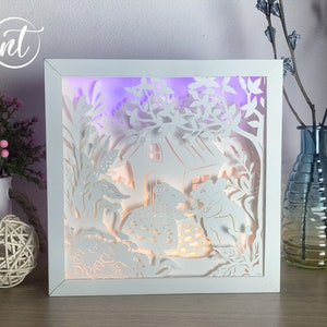 Mouse Couple Light Shadow Box, Paper Cut Shadow Box, Shadowbox Card ...