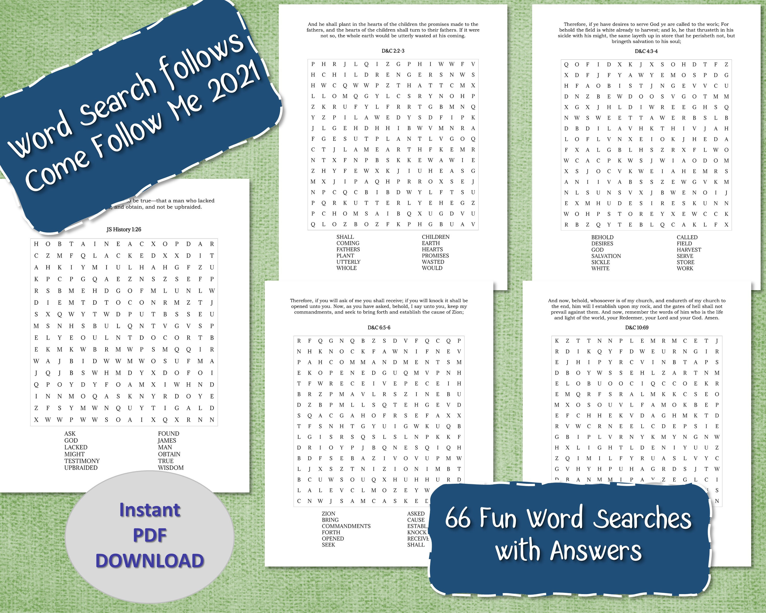 D&C Latter-day Saint Word Search Puzzle Printable for LDS Mormon ...