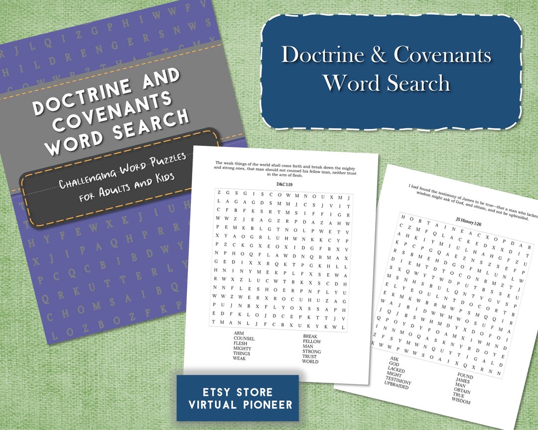 D&C Latter-day Saint Word Search Puzzle Printable for LDS Mormon ...