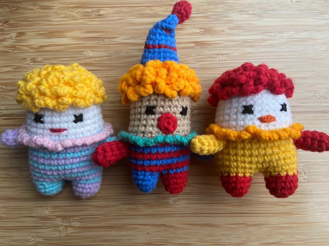 Handmade Clown Mini Clown Crochet Yarn Clown Ornament - Etsy