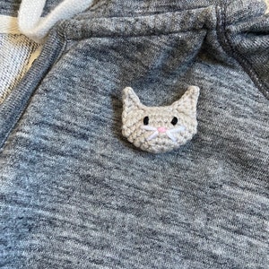 Handmade Yarn Cat Pin Kitten Pin Gift for Cat Lover Crochet Pin - Etsy