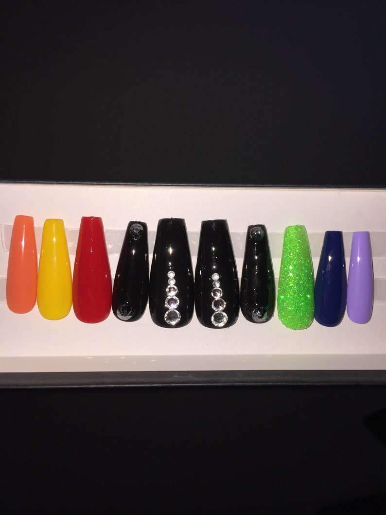 Rainbow Press on Set - Etsy