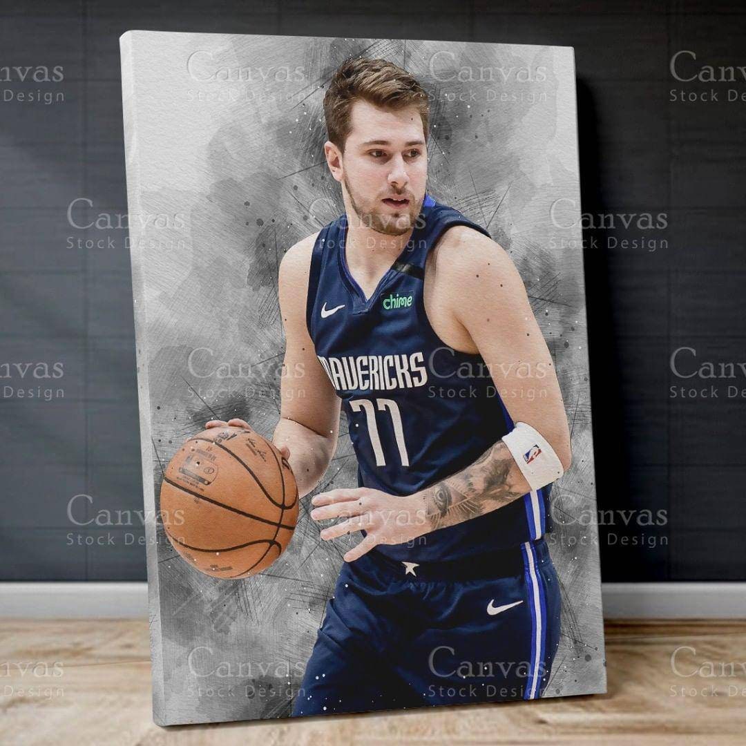 Luka Doncic Poster, Dallas Mavericks Canvas Frame, Kids Wall Decor ...