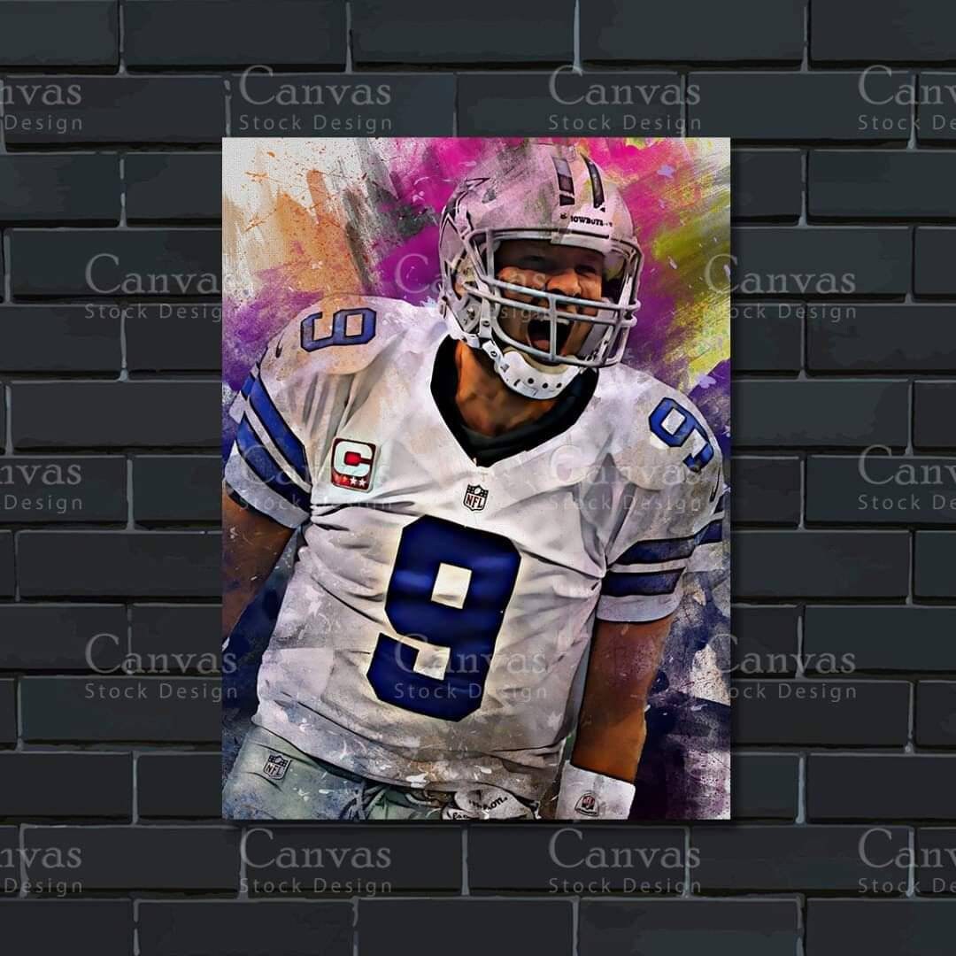 Tony Romo Poster, Dallas Cowboys Canvas Frame, Kids Wall Decor ...