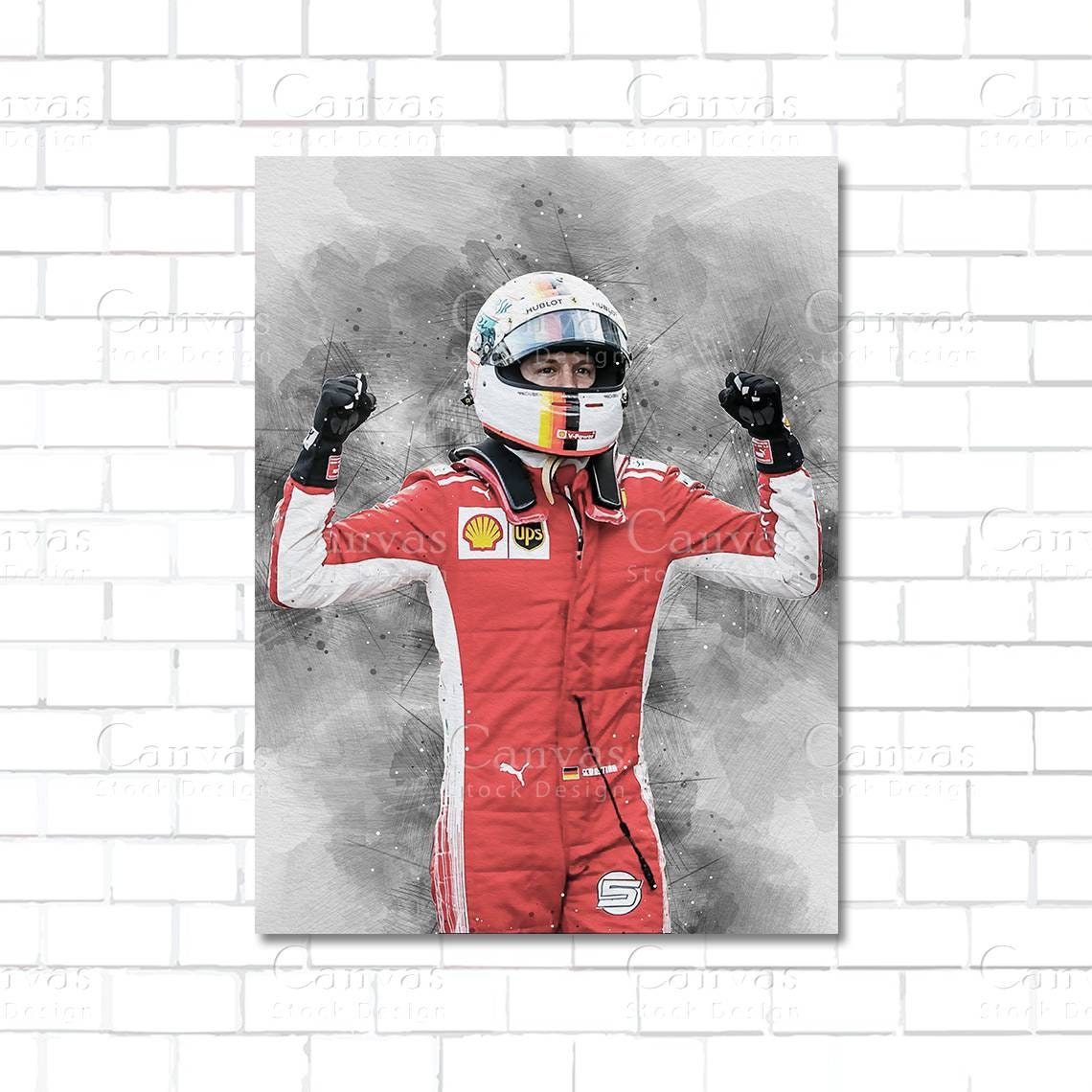 Sebastian Vettel Ferrari F1 Poster Canvas Frame Kids Wall - Etsy.de