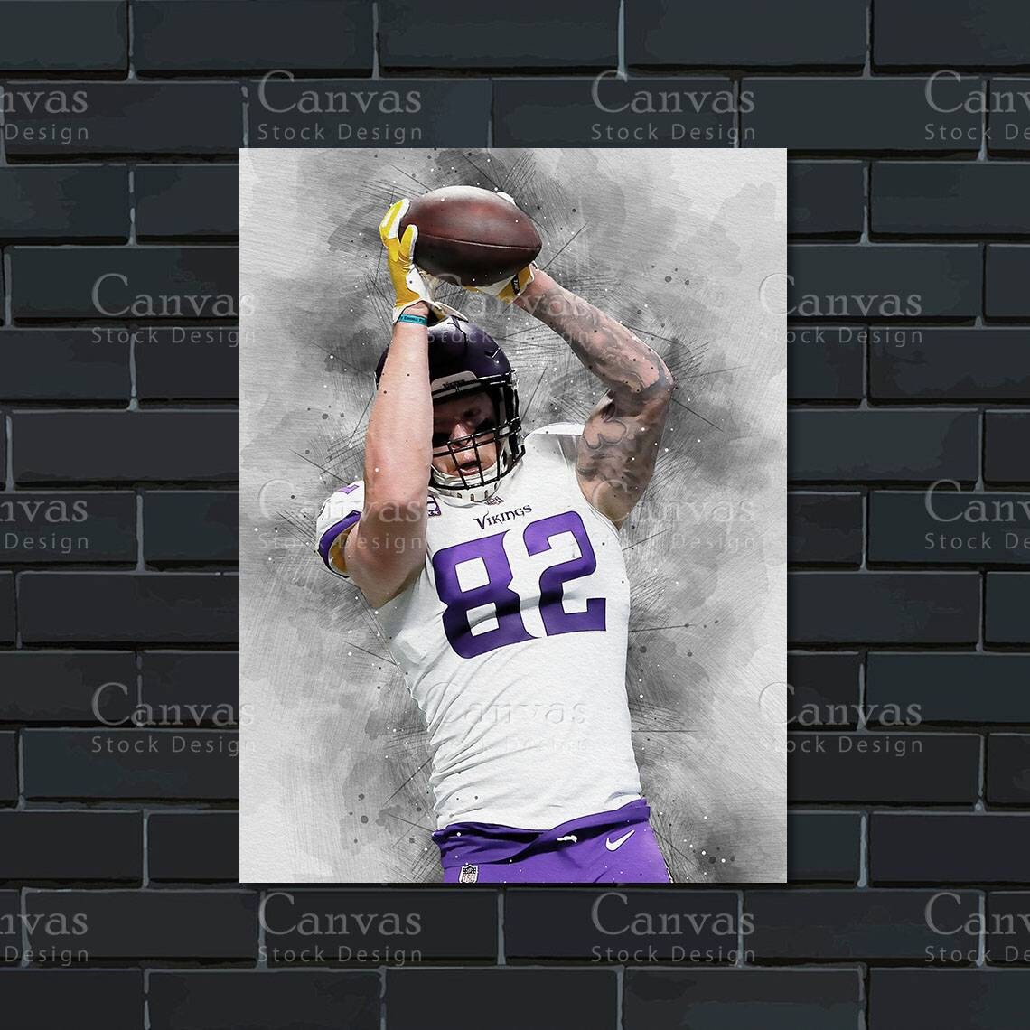 Kyle Rudolph Poster Minnesota Vikings Canvas Frame Kids Wall - Etsy