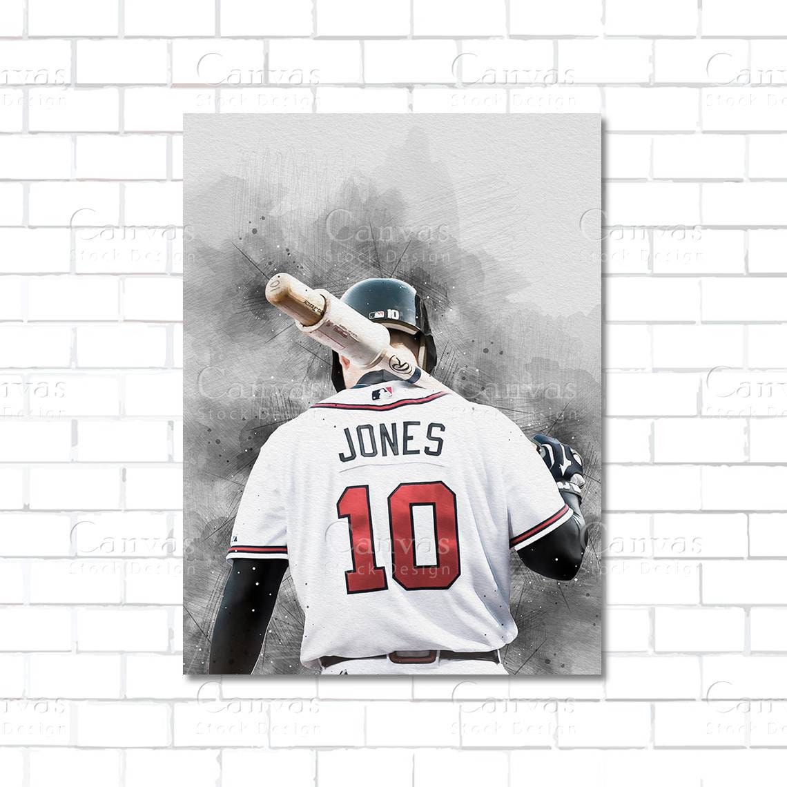 Chipper Jones Poster, Atlanta Braves Print, Canvas Frame, Kids Wall ...