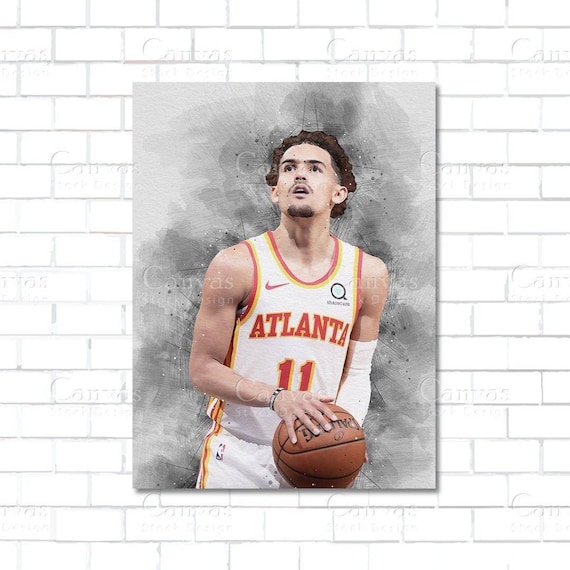 Trae Young Poster Atlanta Hawks Canvas Frame Kids Wall Decor - Etsy