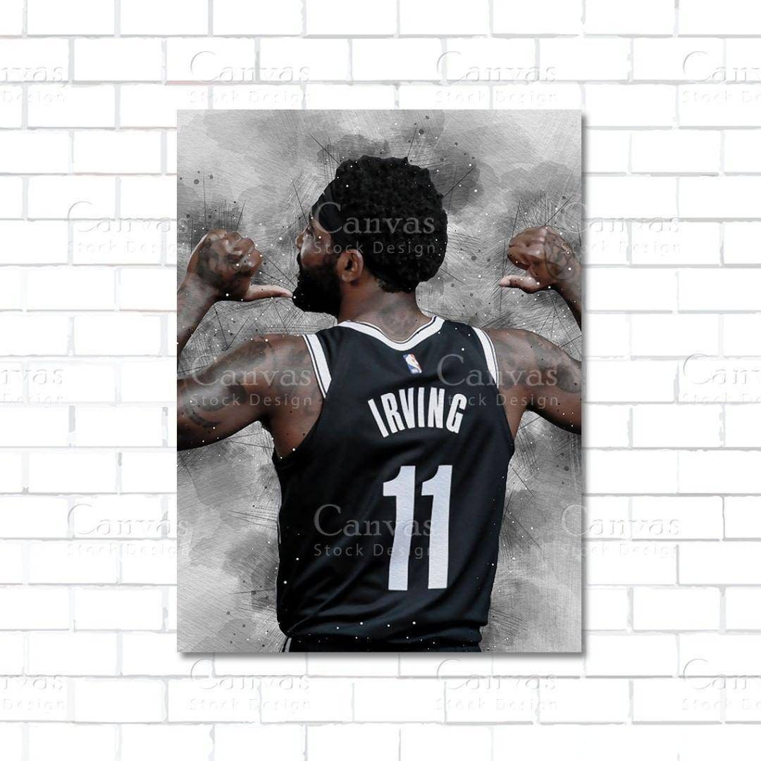 Kyrie Irving Poster Brooklyn Canvas Frame, Kids Wall Decor, Basketball ...