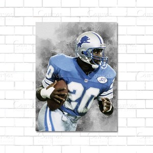 Barry Sanders Poster Detroit Lions Canvas Frame Kids Wall | Etsy