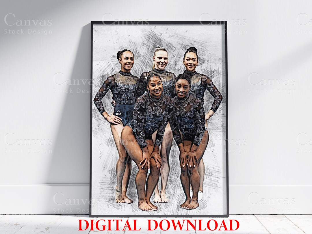 Gymnastics Olympic Paris 2024 Poster, USA Olympic Gymnast, Wall Art ...