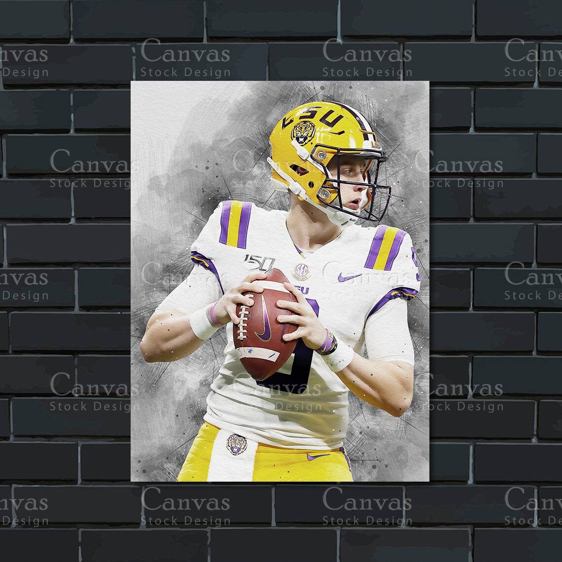 Joe Burrow Poster LSU Tigers Canvas Frame Kids Wall Decor - Etsy