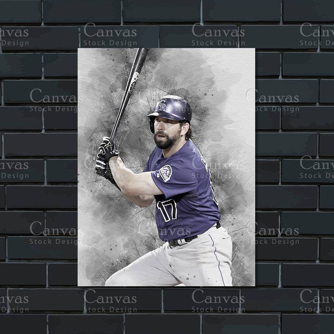 Todd Helton Celebration Rockies Poster, Canvas Frame, Kids Wall Decor ...