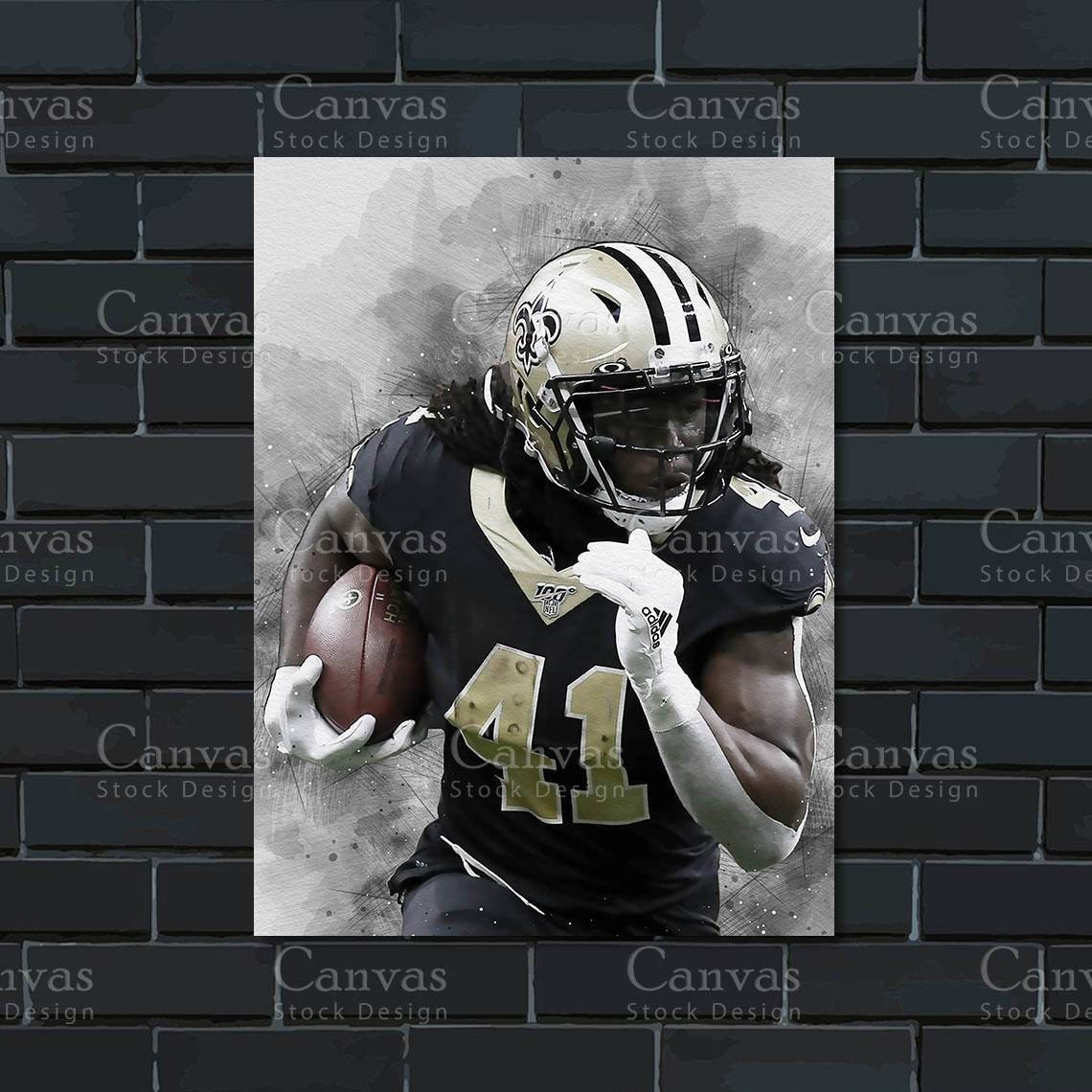 Alvin Kamara Poster Canvas Frame, Kids Wall Decor, Football Fan, Man ...