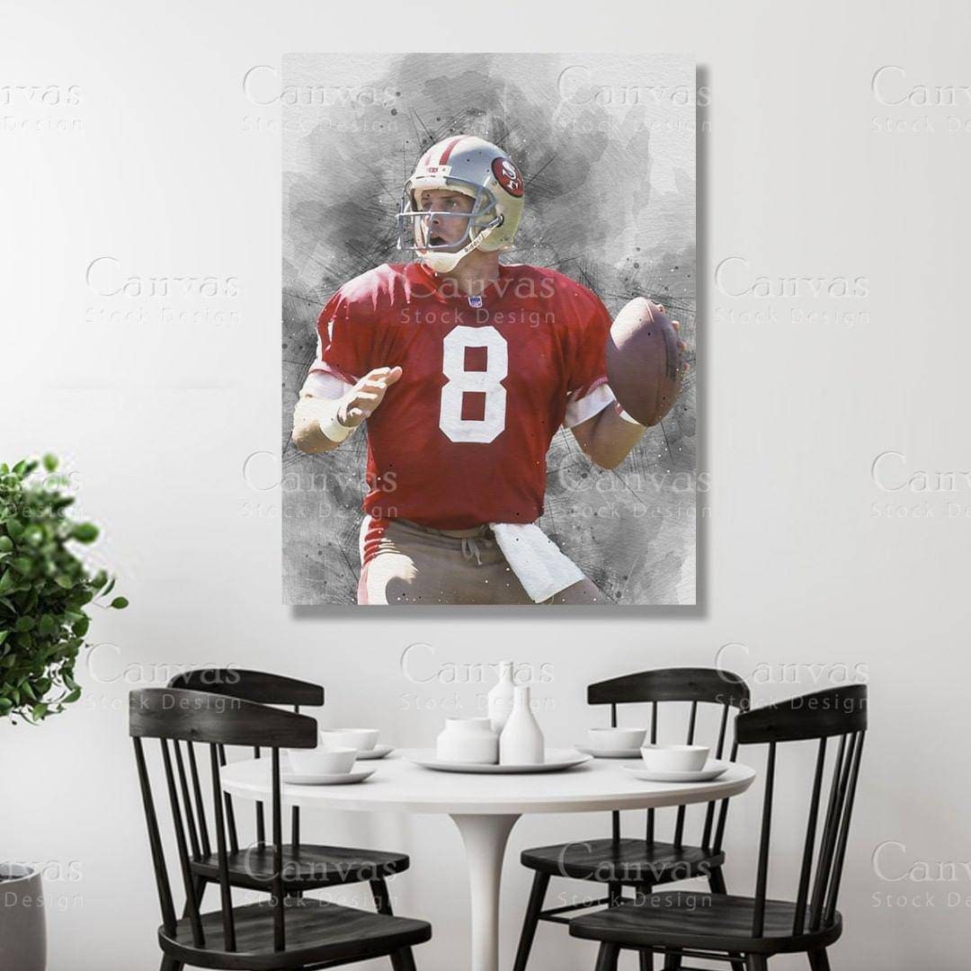 Steve Young, San Francisco 49ers Poster Canvas Frame, Kids Wall Decor ...