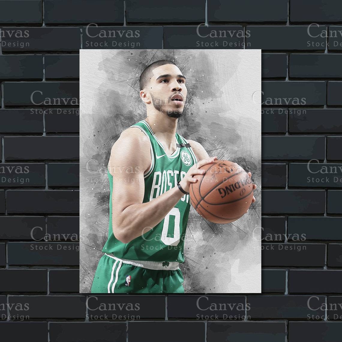 Jayson Tatum Canvas Frame Kids Wall Decor Basketball Fan - Etsy