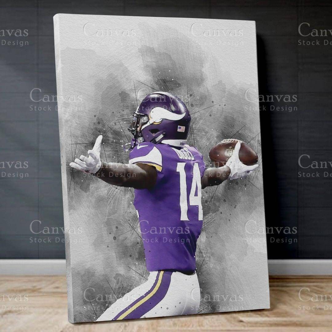 Stefon Diggs Poster Minnesota Vikings Canvas Frame, Kids Wall Decor ...