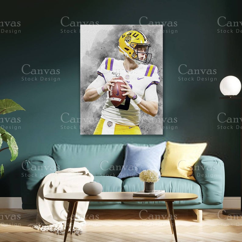 Joe Burrow Poster LSU Tigers Canvas Frame Kids Wall Decor - Etsy