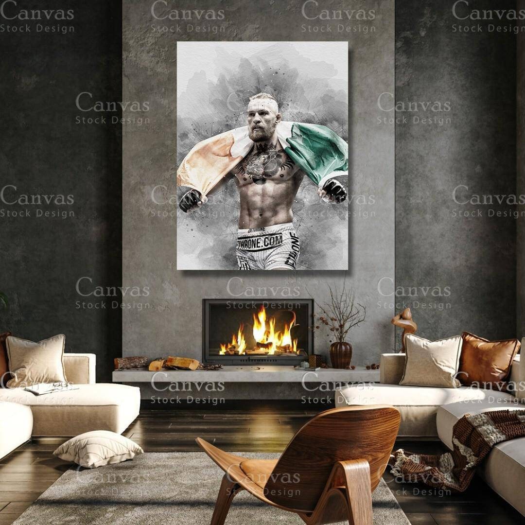Conor Mcgregor Champion UFC MMA Poster, Canvas Frame, Kids Wall Decor ...