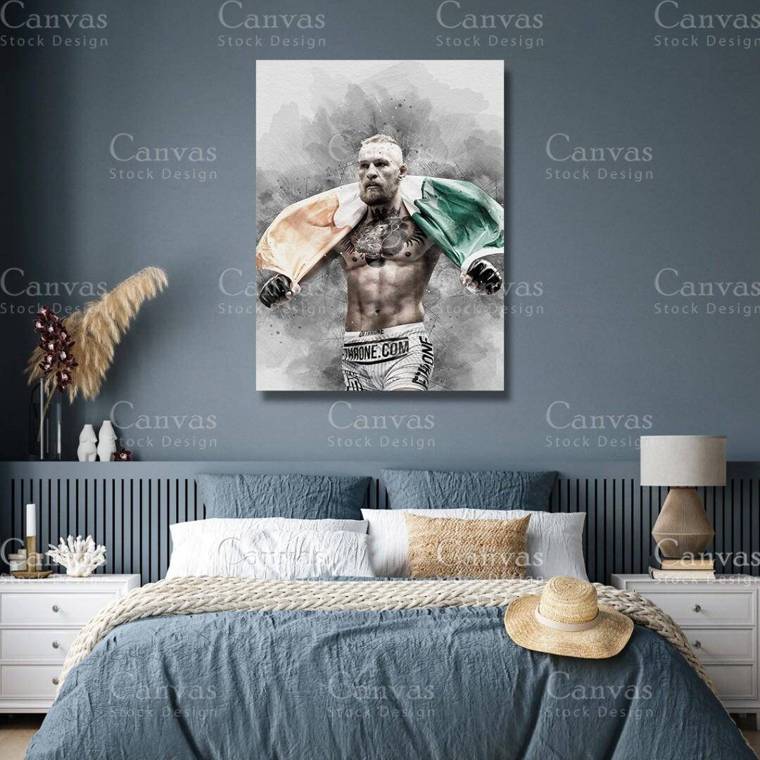 Conor Mcgregor Champion UFC MMA Poster, Canvas Frame, Kids Wall Decor ...