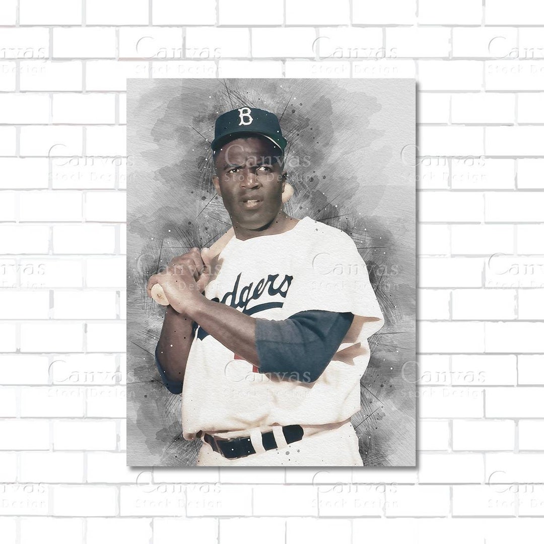 Jackie Robinson Poster Brooklyn Dodgers Canvas Frame - Etsy