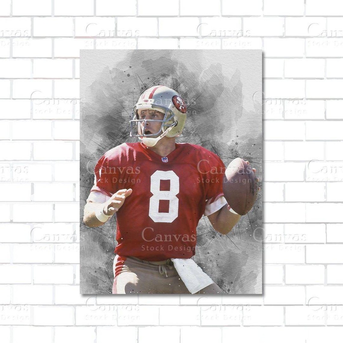 Steve Young, San Francisco 49ers Poster Canvas Frame, Kids Wall Decor ...