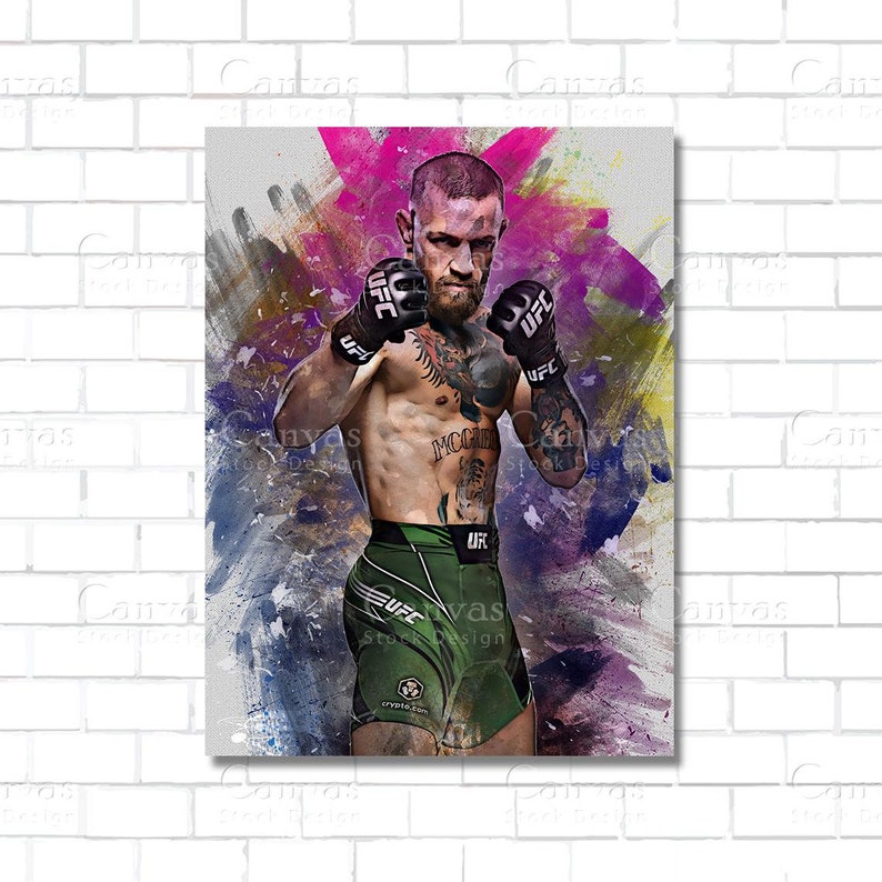 Conor Mcgregor Champion UFC MMA Poster, Canvas Frame, Kids Wall Decor ...