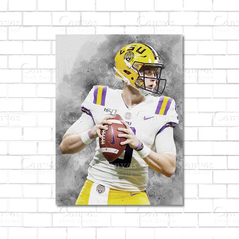 Joe Burrow Poster LSU Tigers Canvas Frame Kids Wall Decor - Etsy
