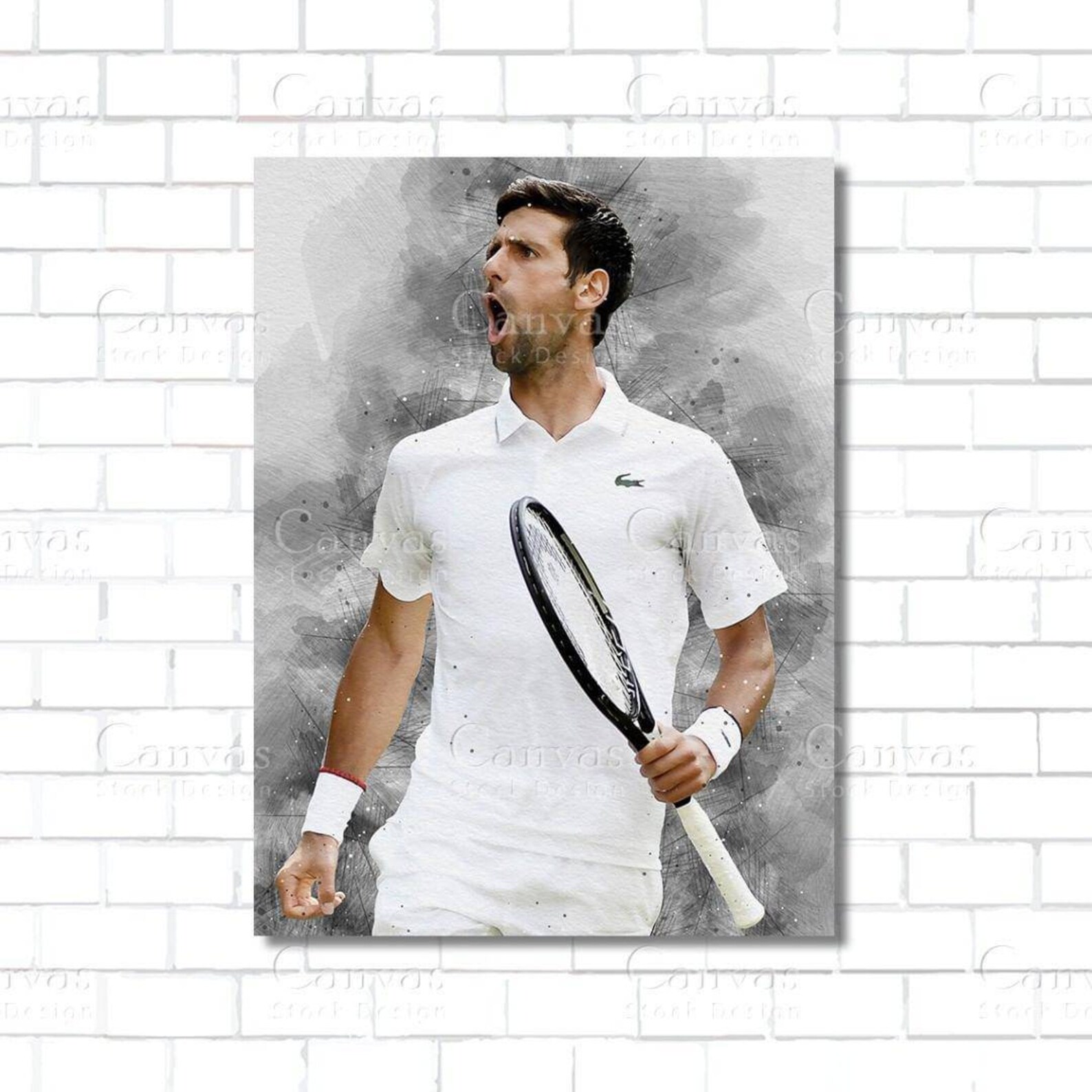 Novak Djokovic Poster Canvas Frame Kids Wall Decor Tennis - Etsy