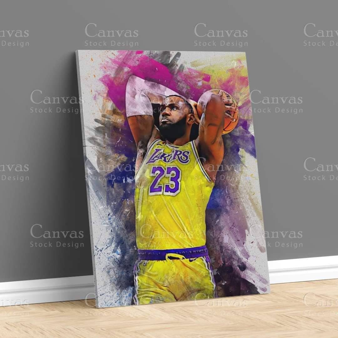 Lebron James Los Angeles Lakers Poster, Canvas, Frame, Kids Wall Decor ...