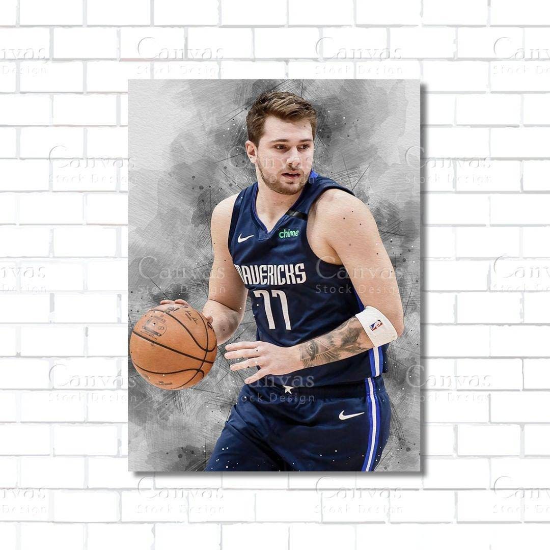 Luka Doncic Poster, Dallas Mavericks Canvas Frame, Kids Wall Decor ...