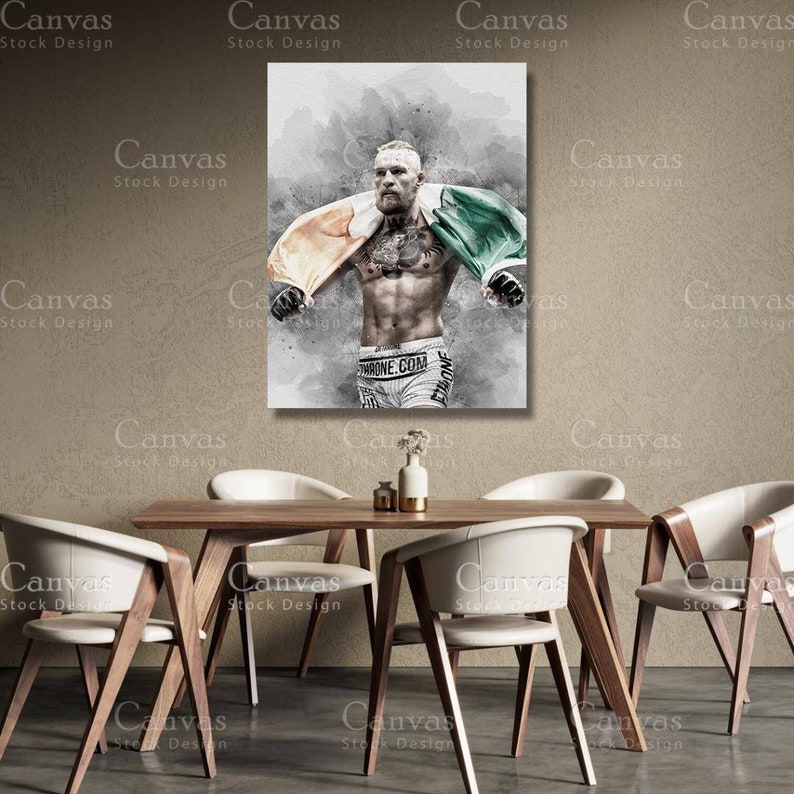 Conor Mcgregor Champion UFC MMA Poster, Canvas Frame, Kids Wall Decor ...