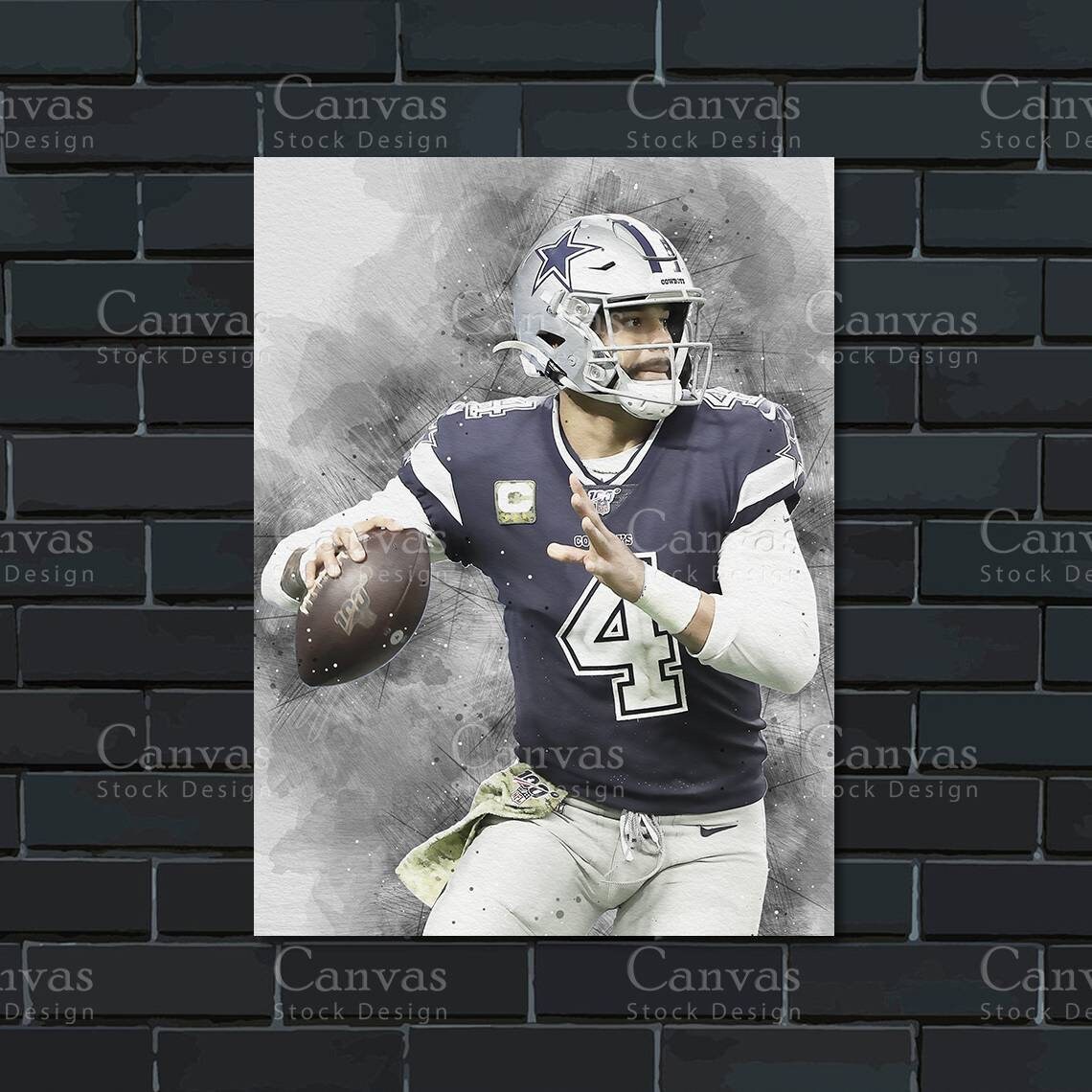 Dak Prescott Canvas Frame Kids Wall Decor Football Fan Man - Etsy