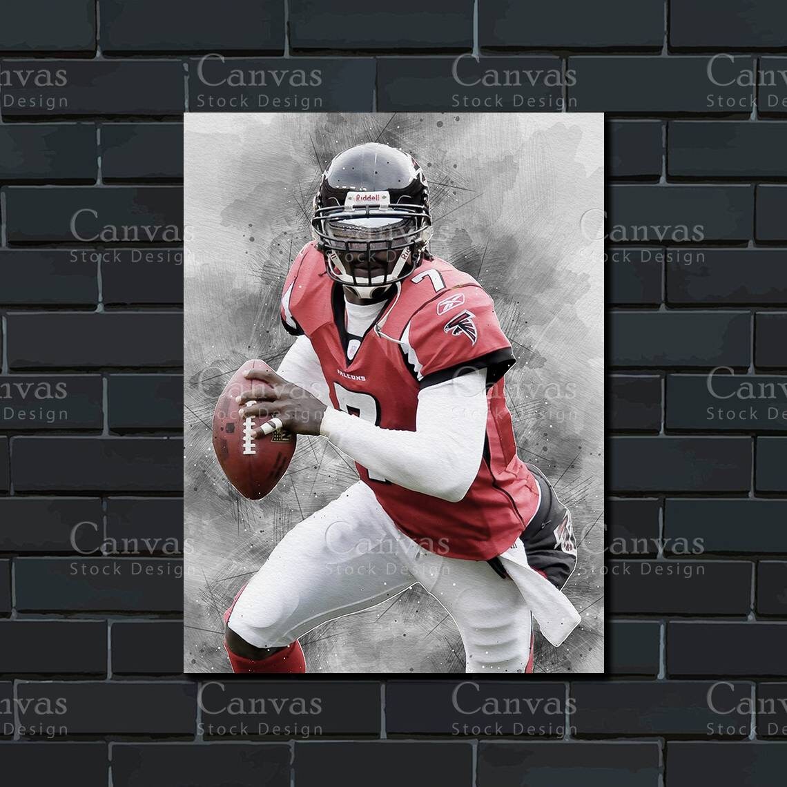 Michael Vick Atlanta Falcons Poster, Canvas Frame, Kids Wall Decor ...