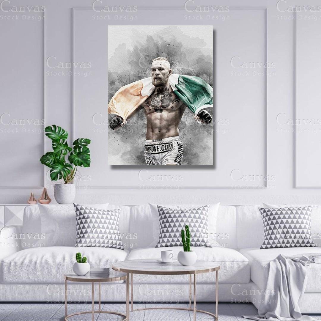 Conor Mcgregor Champion UFC MMA Poster, Canvas Frame, Kids Wall Decor ...