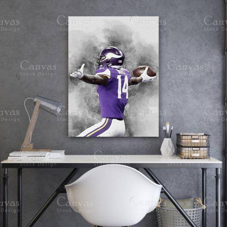 Stefon Diggs Poster Minnesota Vikings Canvas Frame, Kids Wall Decor ...