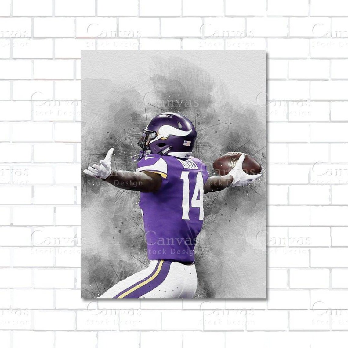 Stefon Diggs Poster Minnesota Vikings Canvas Frame Kids Wall - Etsy