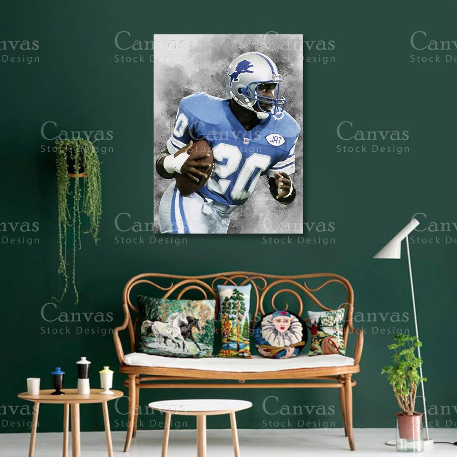 Barry Sanders Poster Detroit Lions Canvas Frame Kids Wall - Etsy