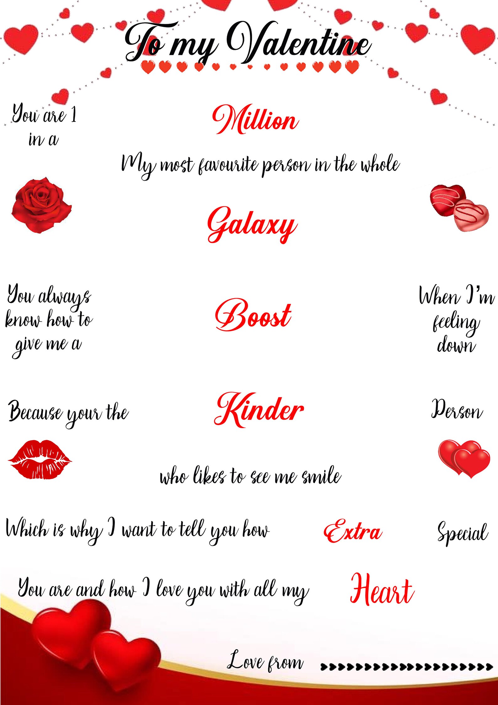 Valentines Chocolate Poem Chocolate Gift Be My Valentines - Etsy UK