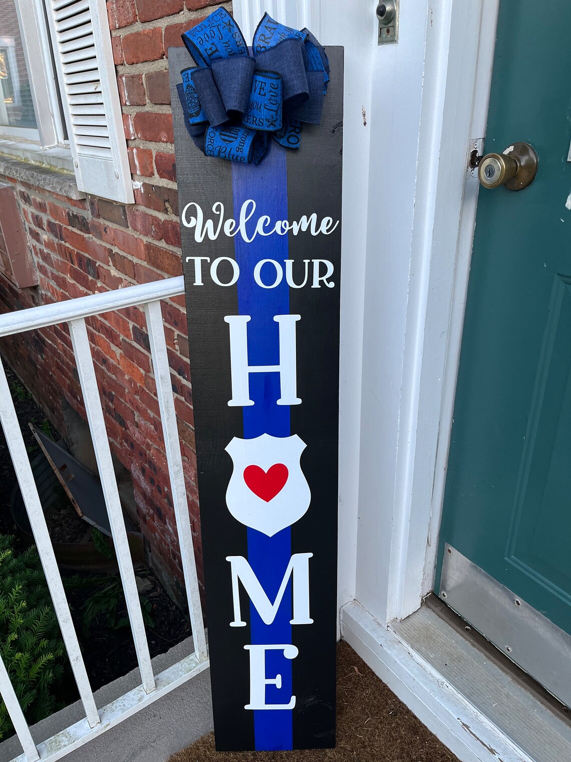 Thin Blue Line Long Welcome Sign - Etsy