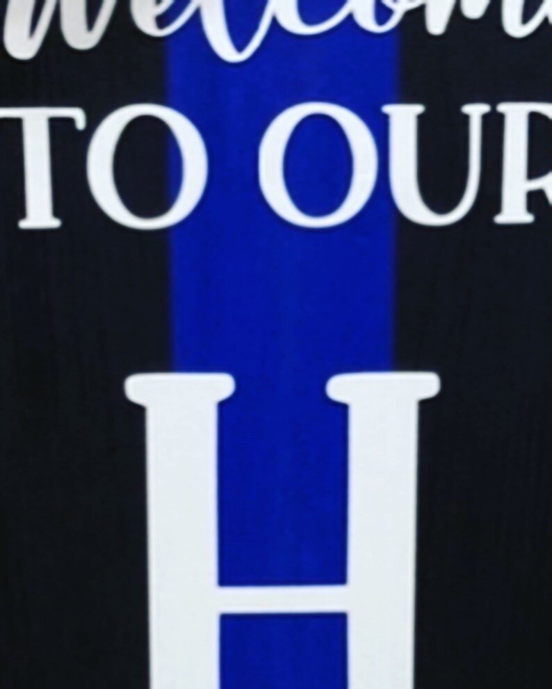 Thin Blue Line Long Welcome Sign - Etsy