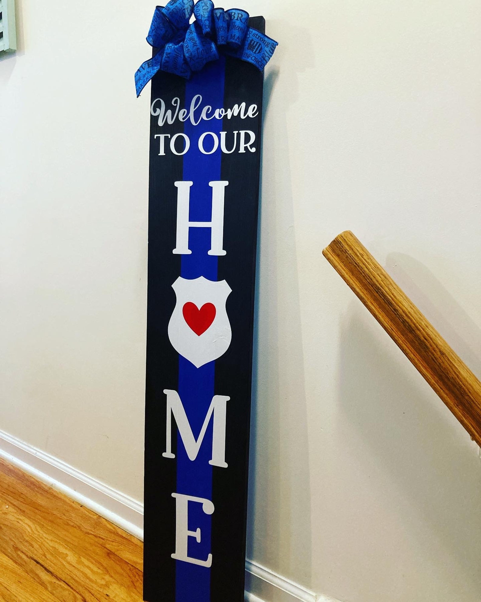 Thin Blue Line Long Welcome Sign - Etsy