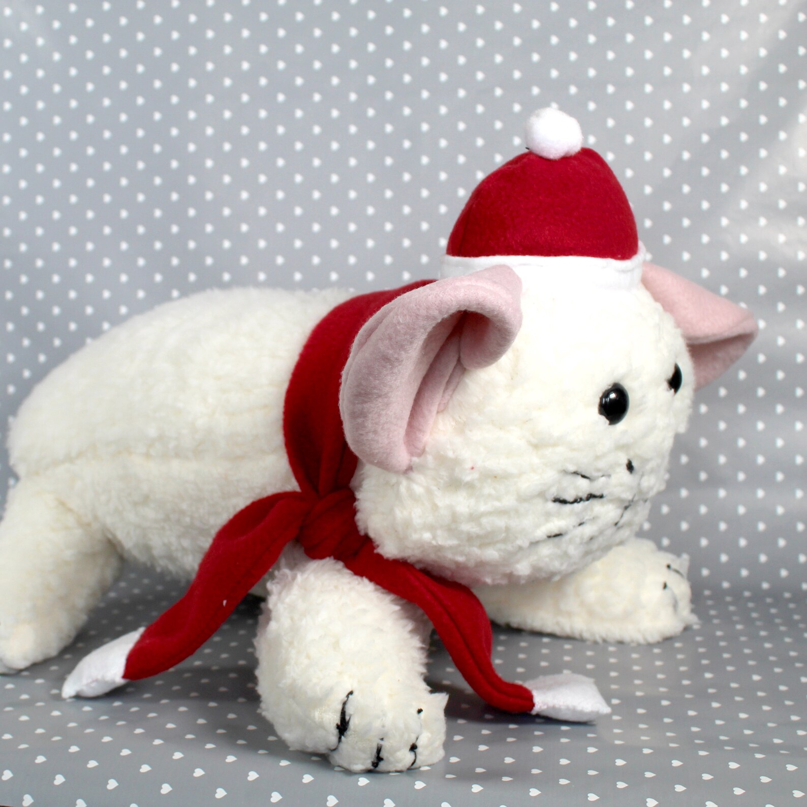 Big White Stuffed Guinea Pig Plushie Festive Guinea Pig Toy - Etsy UK