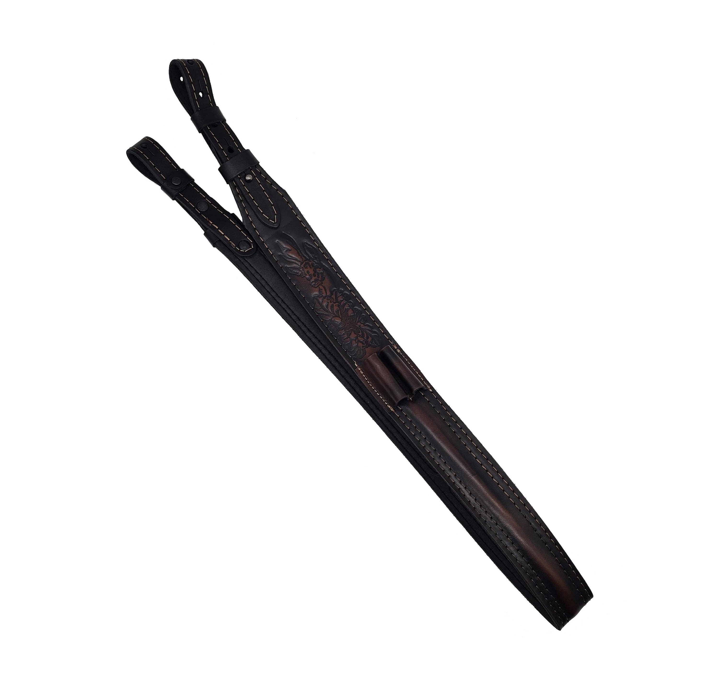 Full-grain Leather Rifle Sling With Loops - Etsy