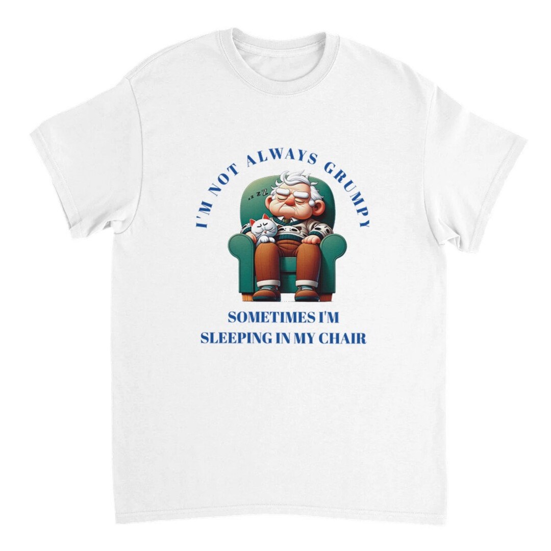 Funny Grumpy Old Man T-shirt: Sleeping Cartoon Dad Gift - Etsy