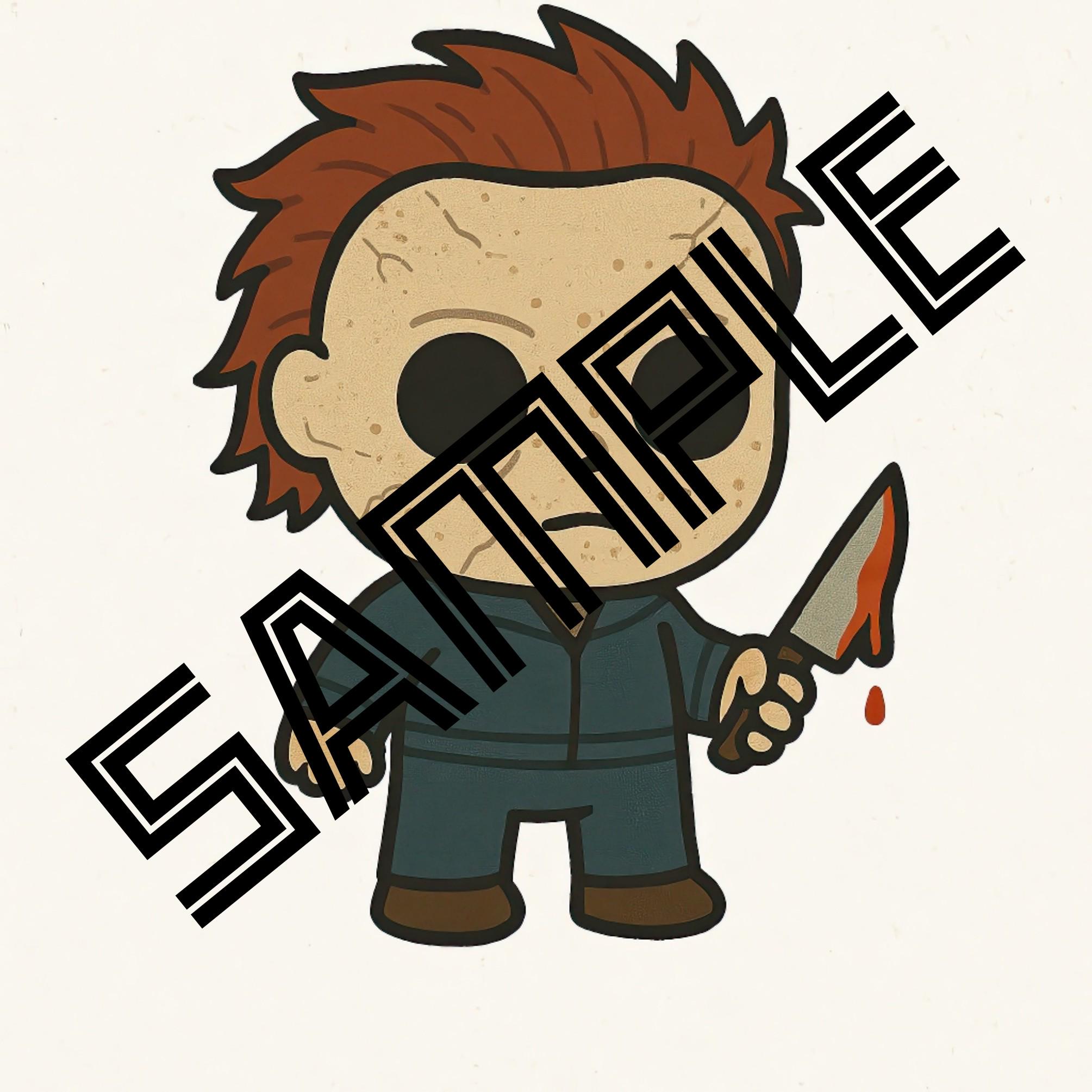 Chibi Horror Movie Villains Digital Art Pack: Halloween PNG JPEG - Etsy