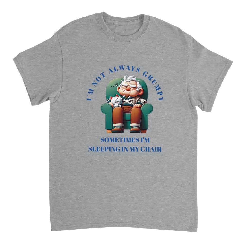 Funny Grumpy Old Man T-shirt: Sleeping Cartoon Dad Gift - Etsy