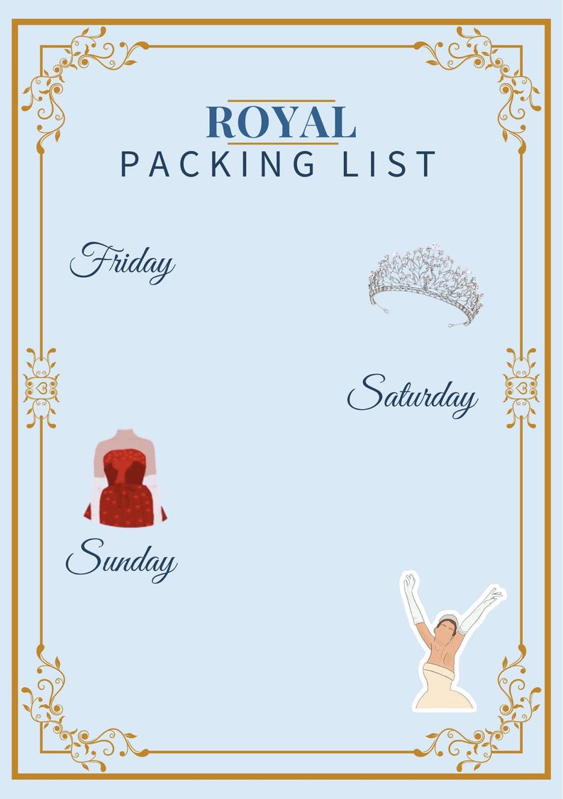 Princess Diaries Hen Do Template: Editable Invitation & Games (digital ...